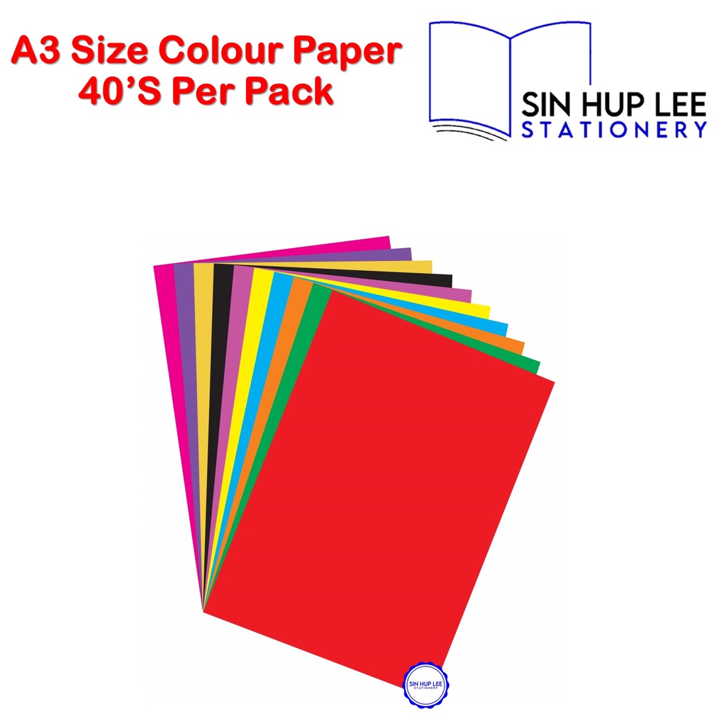 A3 Colour Paper / Kertas Warna 80 Gsm 8 Colour A Pack (40 Sheets) / 颜色纸 ...