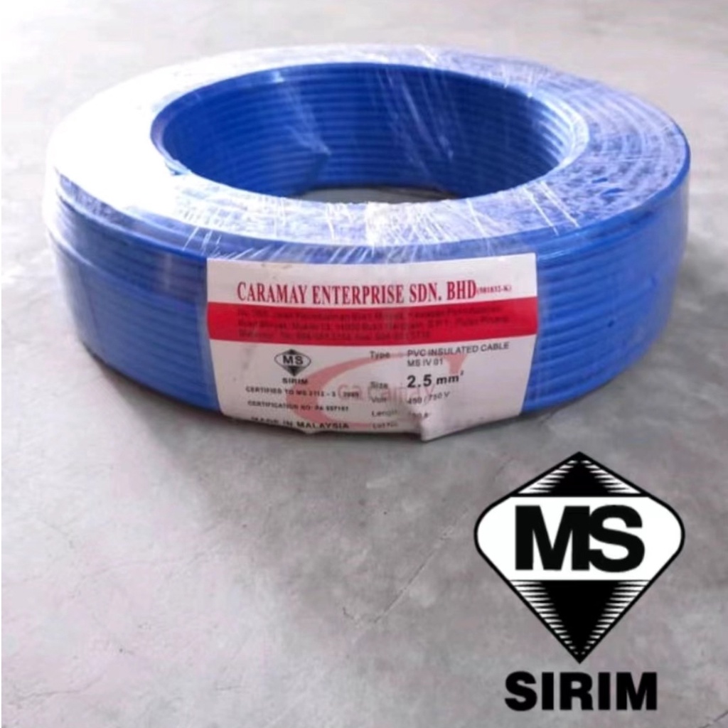 CARAMAY 2.5MM Pure Copper 100% PVC Cable / Wayar / Wire Copper Wire Cable 2.5mm PVC Cable PVC ...
