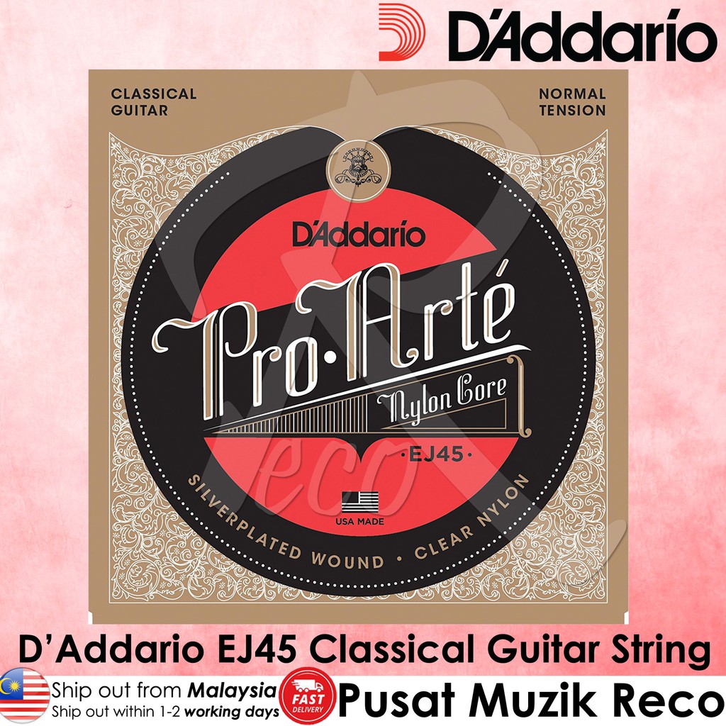 D'Addario EJ45 Pro-Arté Nylon Classical Guitar Strings Normal Tension | Shopee Malaysia
