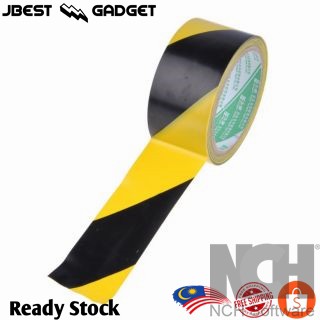 PVC Floor Marking Tape Black Yellow Alert Floor Tape 48mm x 17m / 33m Floor Safety Caution ...