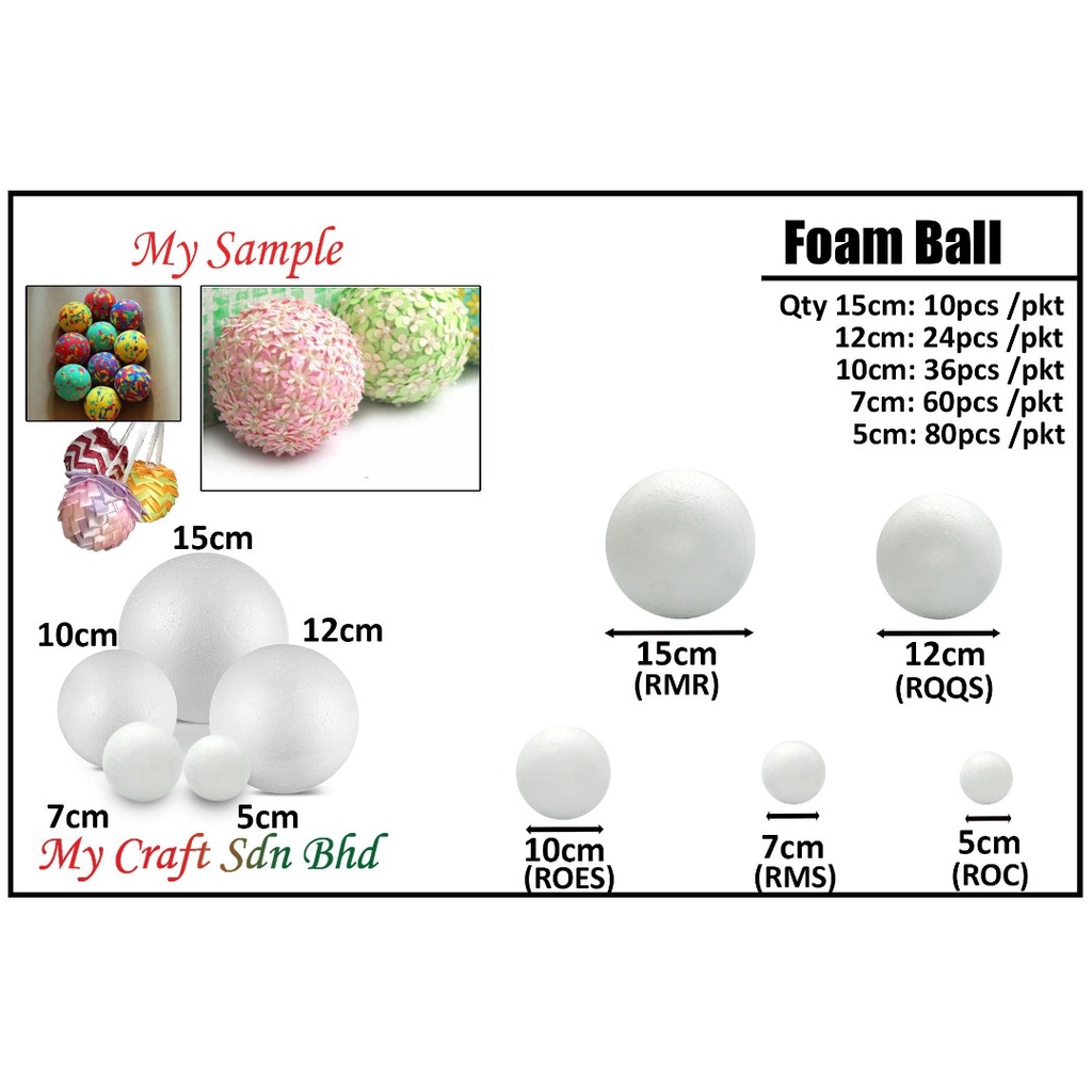 [Ready Stock] Ball Foam | Gabus Bulat | Styrofoam Balls | Polistyrene ...