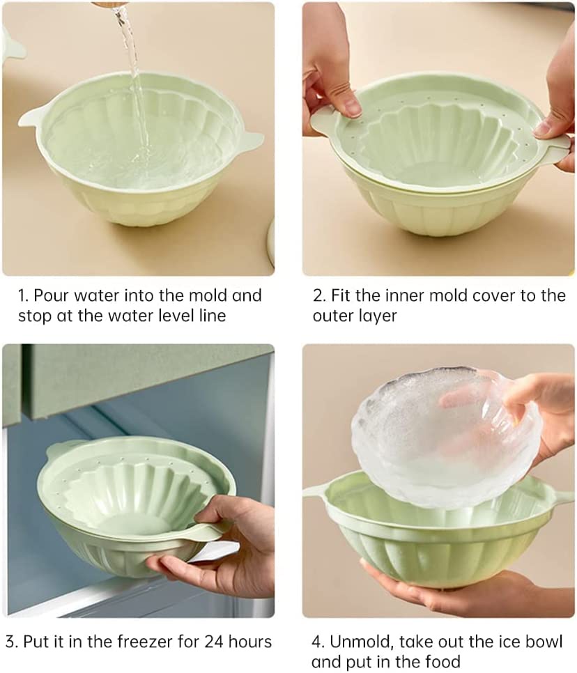 1pc Ice Bowl Maker Mould Container Mold Freezing Round Plate Cube Tray ...