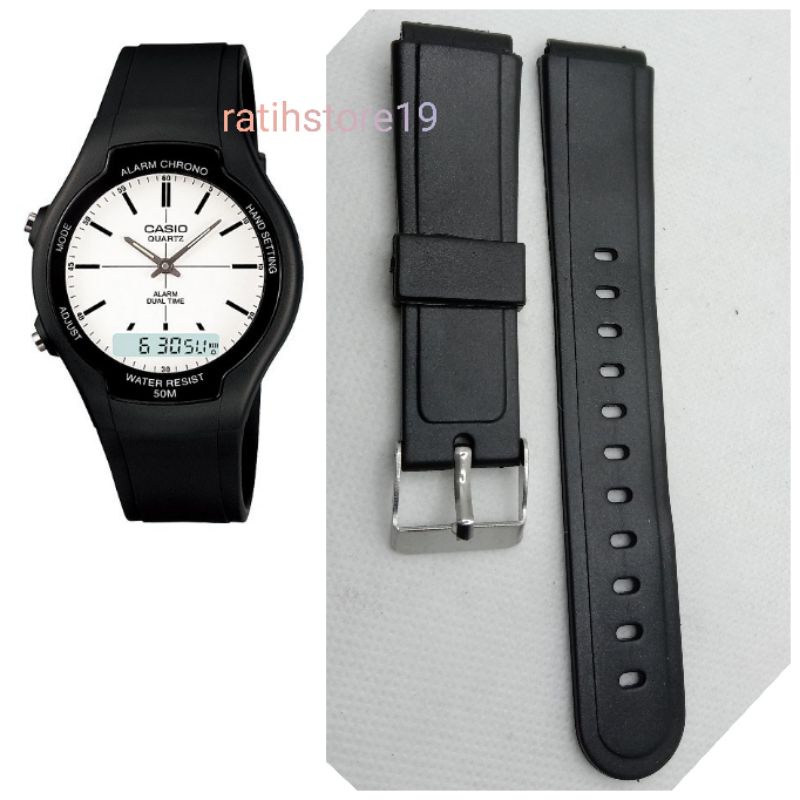 CASIO AW-90H-7E- AW90H BLACK STRAP CASIO AW90H WATCH STRAP | Shopee ...