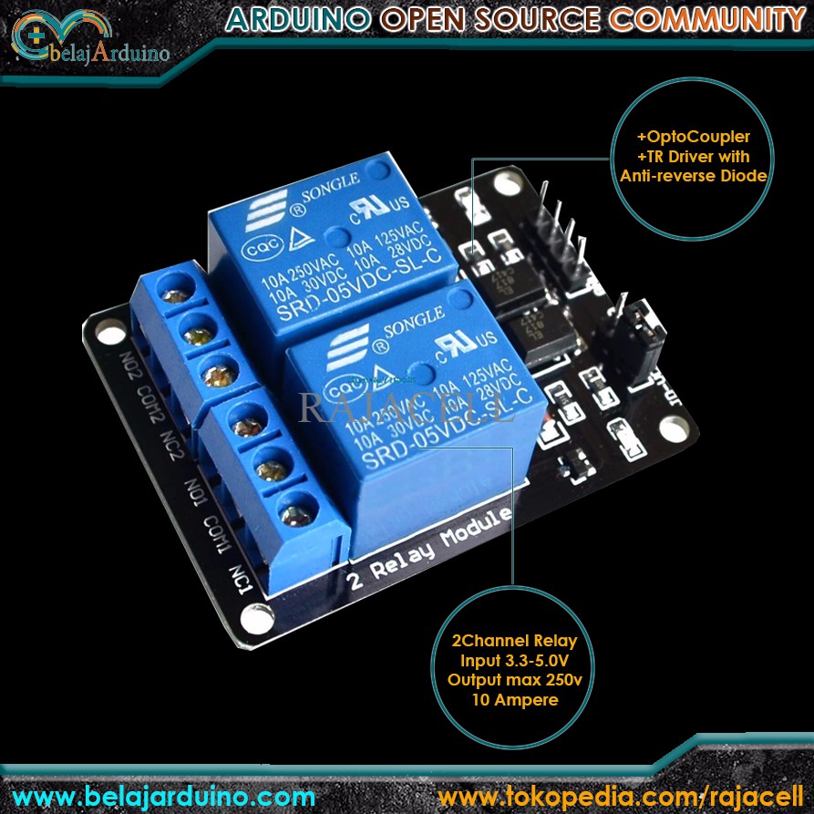 Relay Module 2 Channel 5V for Arduino (Best Quality) | Shopee Malaysia
