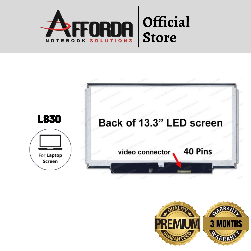 Toshiba L830 13.3 40PINS Laptop LCD LED Screen | Shopee Malaysia
