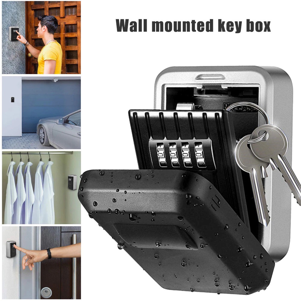 Wall Mounted Safety Box Safe Box 4 Digit Password - M3270 - Black ...