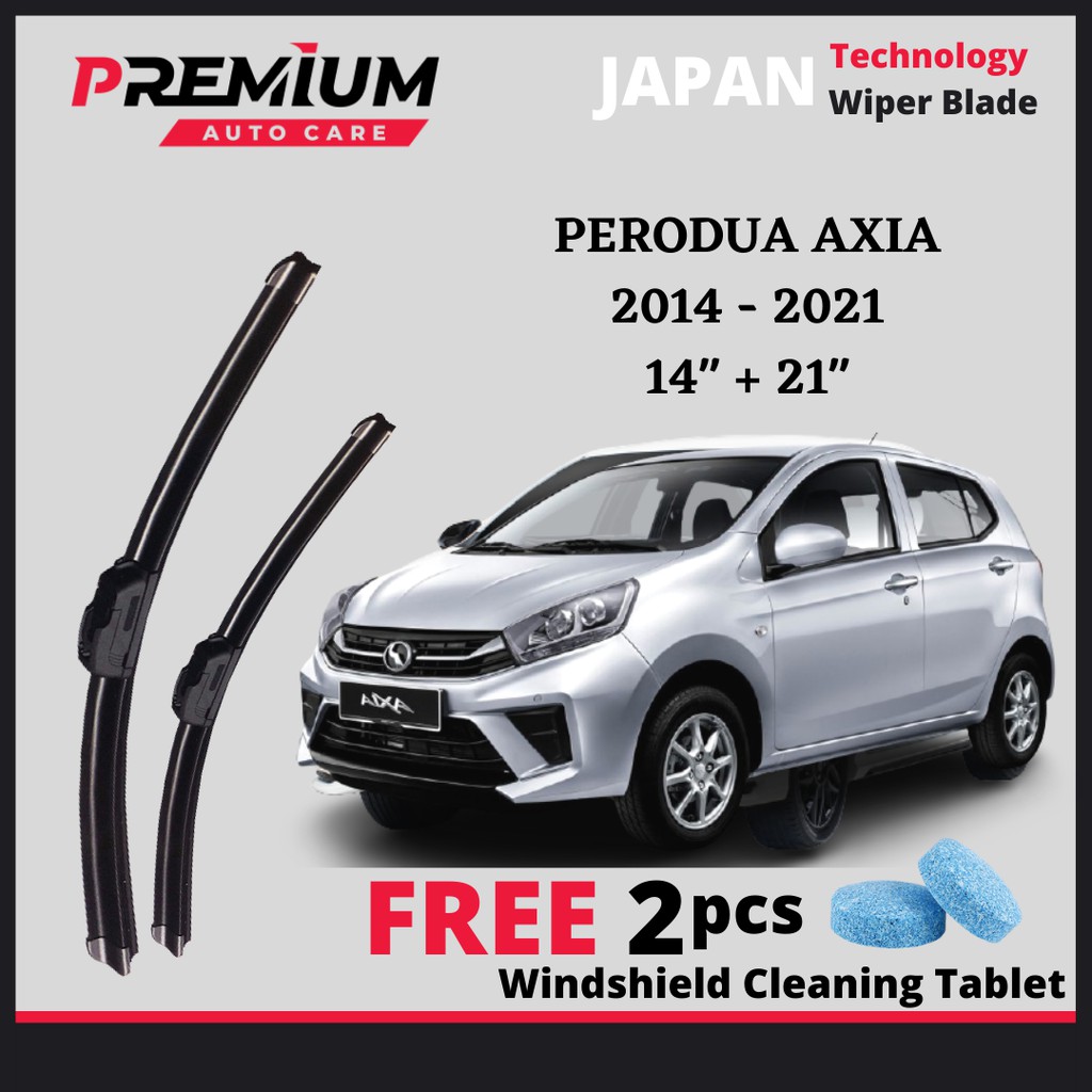 🔥 PERODUA AXIA [2014-2022] PREMIUM RUBBER WIPER BLADE JAPAN TECHNOLOGY ...