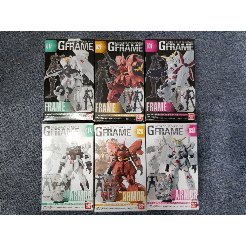 Gundam GFrame (Gashapon) g frame nu gundam sazabi unicorn set vol 1 ...