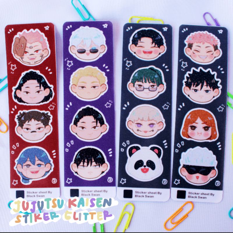 [Buy 2 Get 1 Free] Jujutsu Kaisen Stickers | Jjk Sticker Glitter vinyl ...