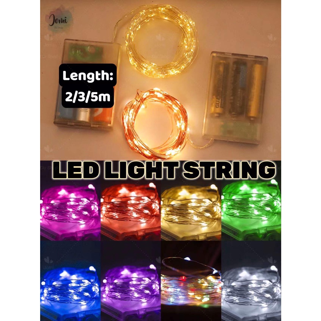 -LED Light Fairy String Battery 2M 3M 5M Lampu Raya Lampu Hiasan Party ...