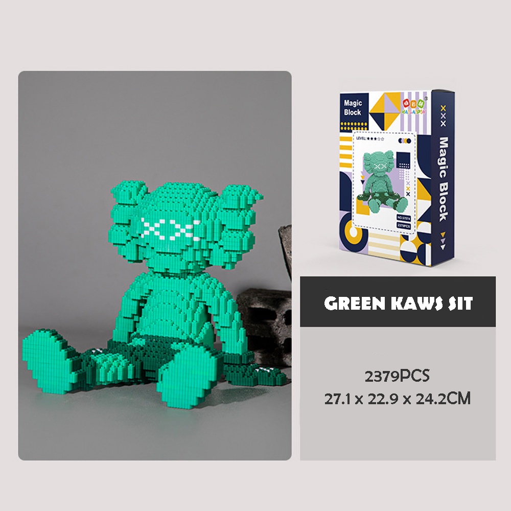KAWS x Bearbricks Pinocchio The Smurfs Building Blocks Toys Nano Bricks ...
