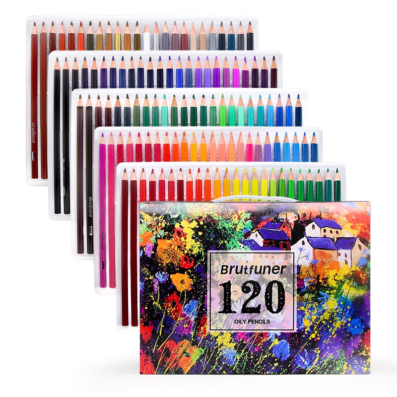Brutfuner 48/72/120/160/180 colours water color pencil Professional Oil ...