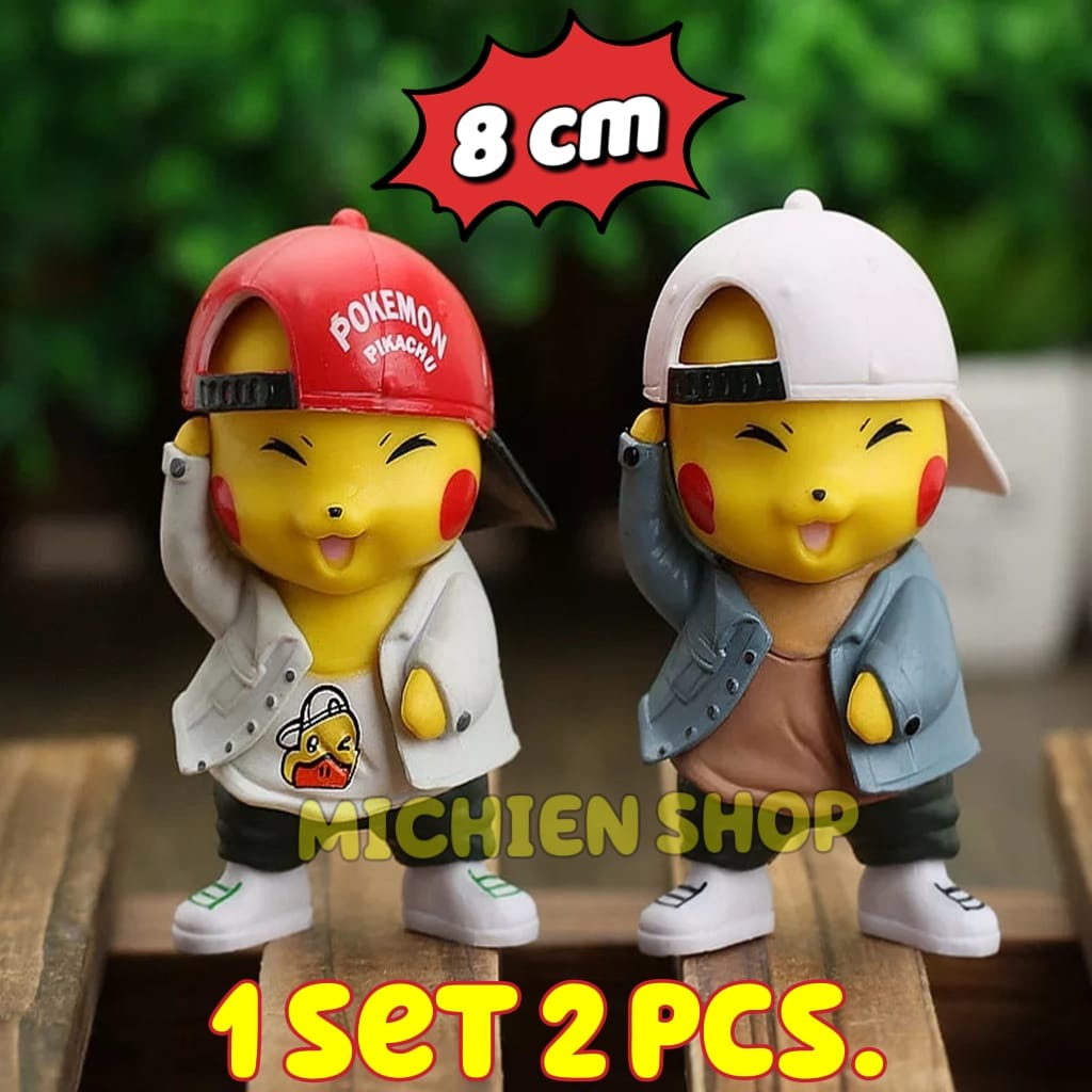 Pokemon SET FIGURE ACTION FIGURE POKEMON PIKACHU SET 2PCS Miniature ...