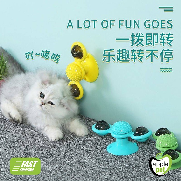 APPLE PET STORE !! Cat Spinning Toy With Catnip With Light Permainan ...