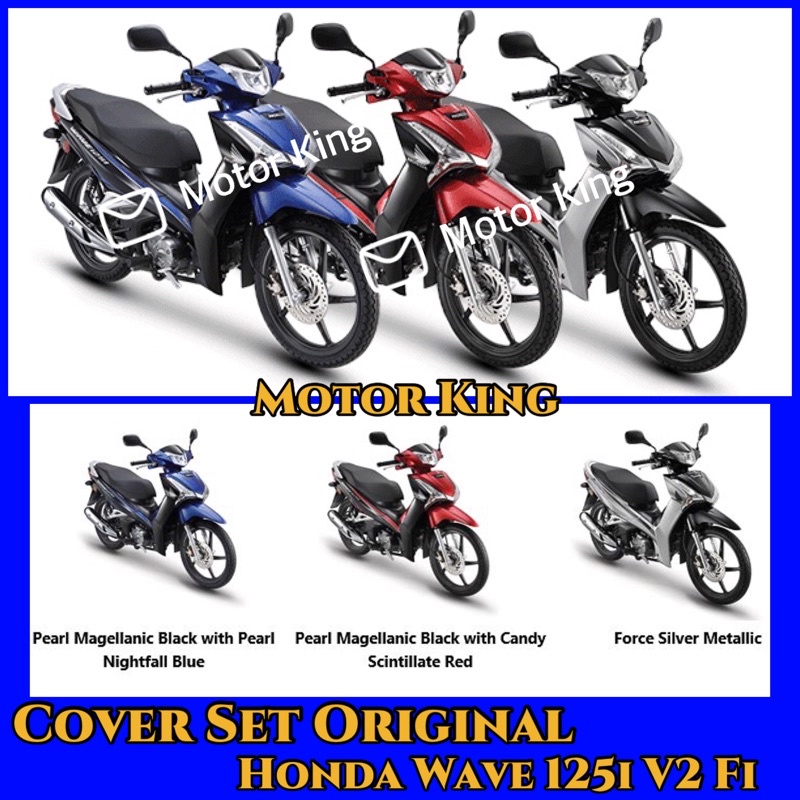 Cover Set Honda Wave 125 i V2 Fi 100% Honda Original ( Black / Blue ...