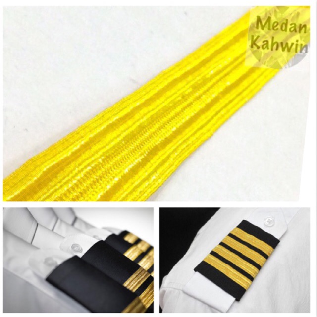 #RB0068 (50cm, meter) 7, 13mm Reben Gold Silver Berlogam Jalur Pangkat ...