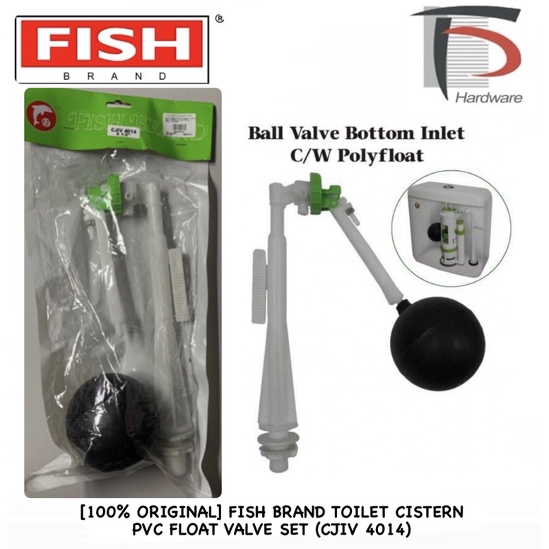[100% ORIGINAL] FISH BRAND TOILET CISTERN BOTTOM INLET BALL PVC FLOAT ...