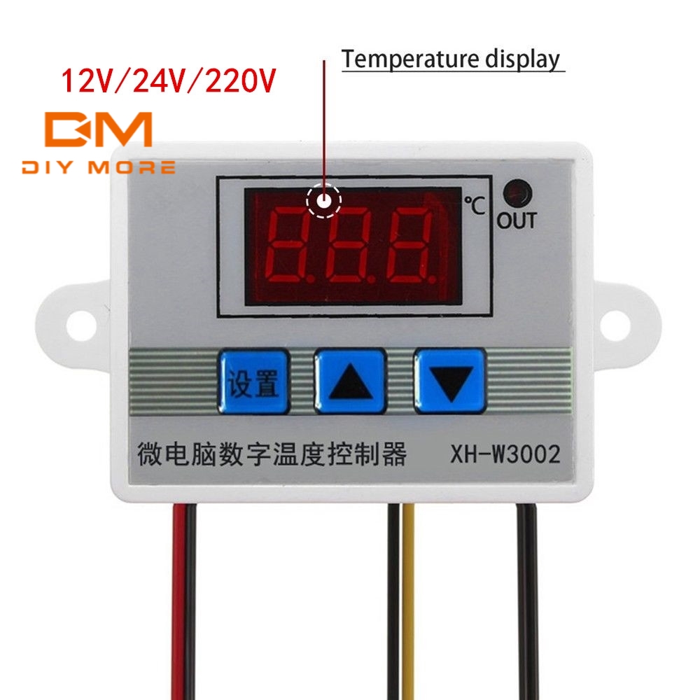 DIYMORE XH-W3002 DC 12V 24V AC 110-220V Digital LED Temperature Controller Meter Microcomputer ...