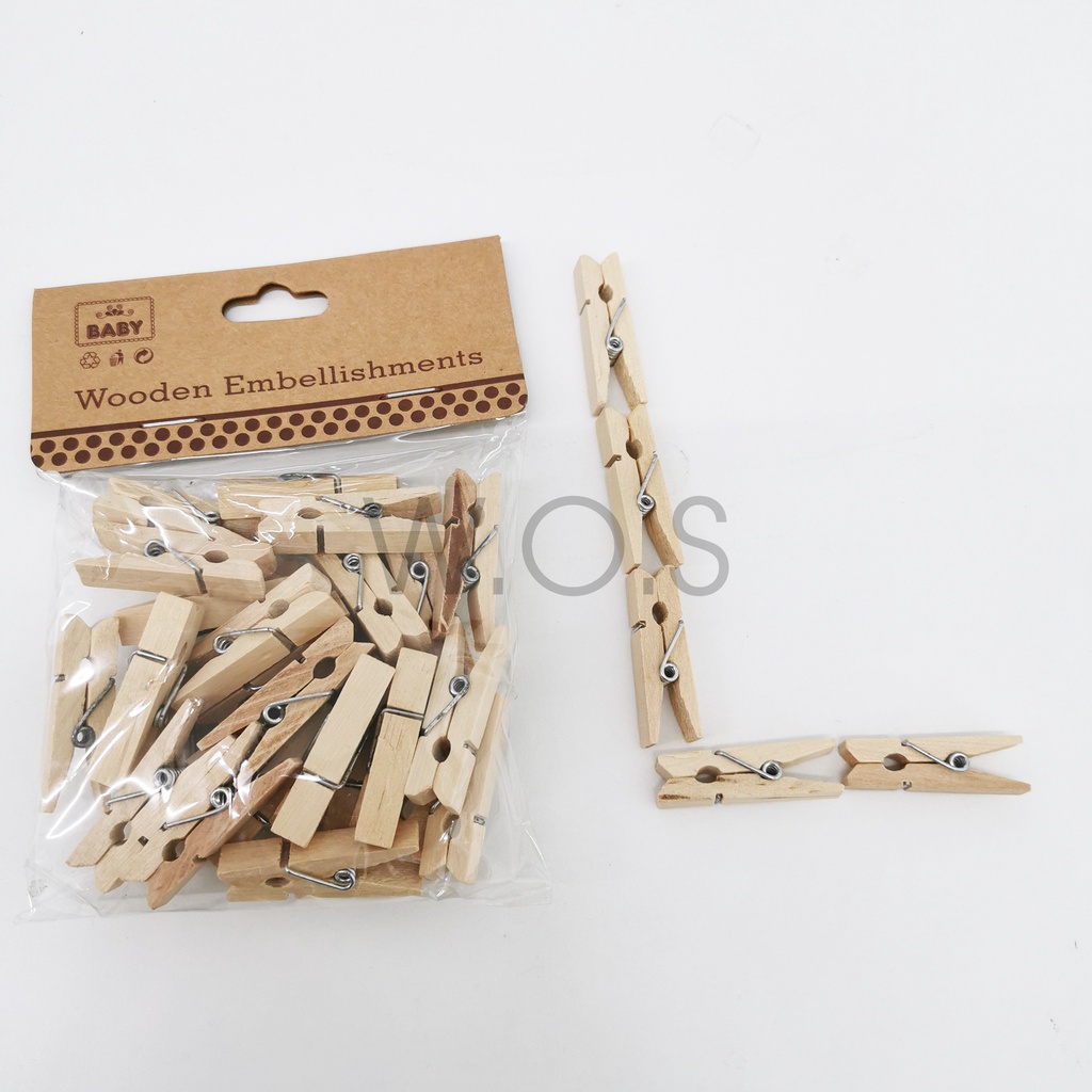 [Ready Stock](3cm /3.5cm)(25pcs)Mini Wooden Clip/ Phot Clips, Card ...