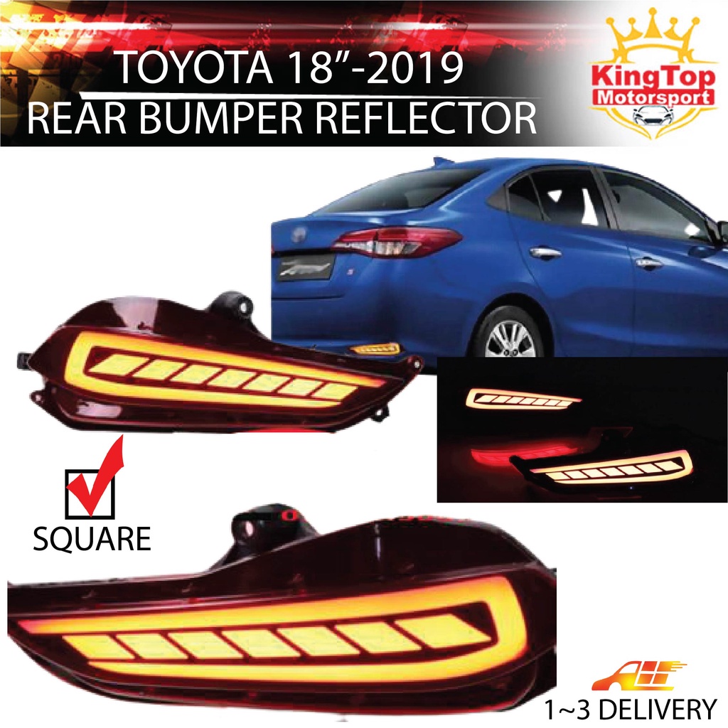 Toyota VIOS 2018-2019 Reflector LED Rear Trunk Bumper Tail Light Brake ...