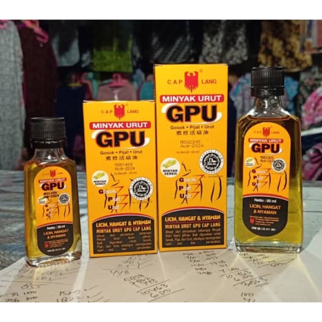 MINYAK URUT GPU(GOSOK,PIJAT,URUT) CAP LANG | Shopee Malaysia