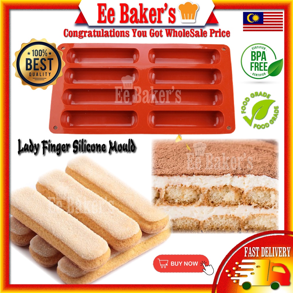 Lady Finger Silicone Biscuit Mould Cake Mold Baking Tray Lady Finger ...