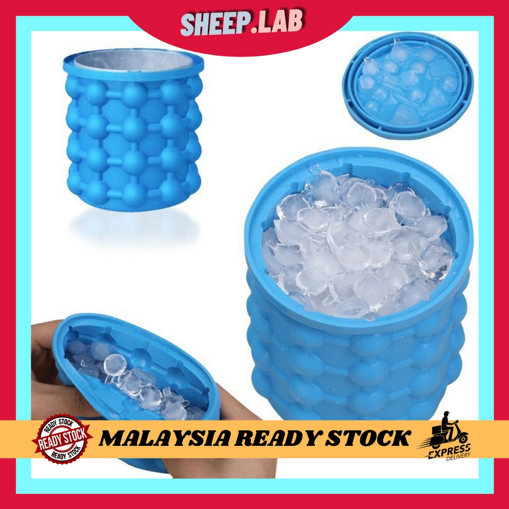 Magic Ice Cube Maker Silicone Rubber Tray Molds Saving Ice Bucket Bekas ...