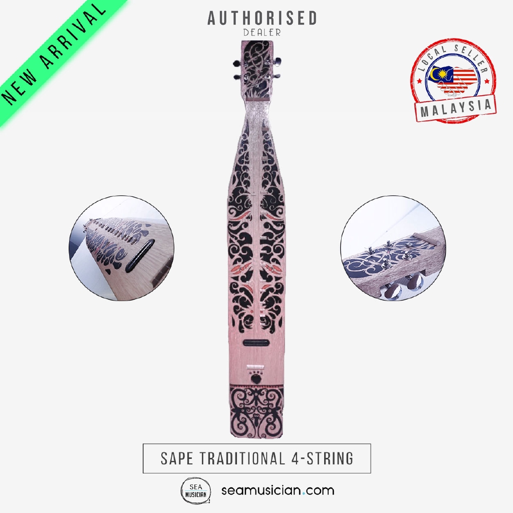 SARAWAK BORNEO TRADITIONAL INSTRUMENT 4-STRING SAPE HOTRAIL PICKUP ...
