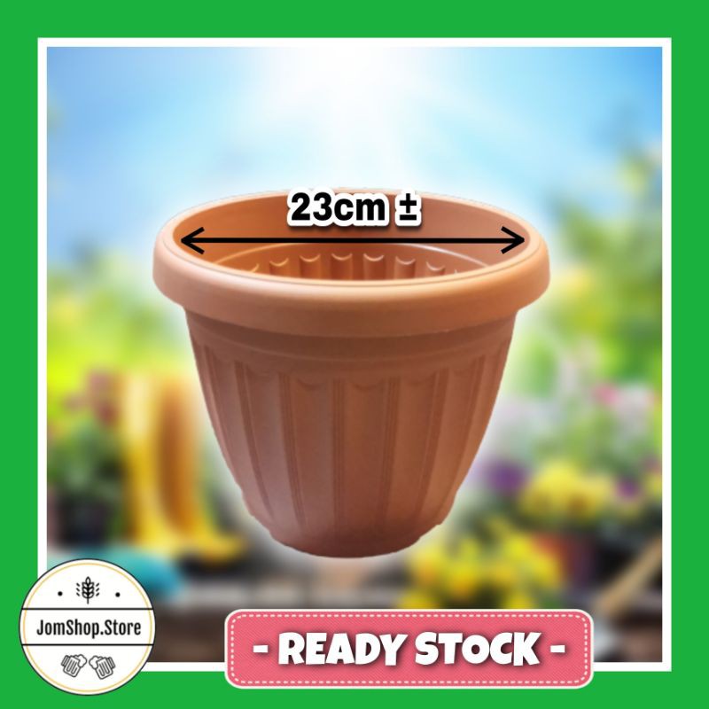 Big Round Plastic Flower Pot Pasu Bunga Plastik Bulat Besar READY STOCK ...