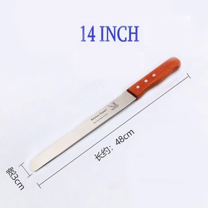 10/12/14 Inch Stainless Steel Bread Knife with Wood Handle (Fine teeth ...