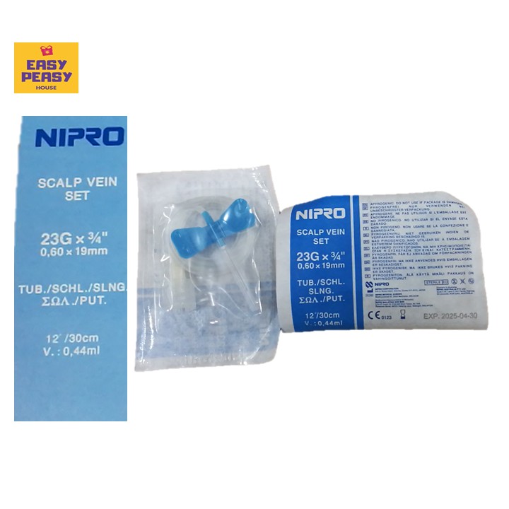 NIPRO SCALP VEIN SET 23G 10PCS (BUTTERFLY NEEDLE BLUE) | Shopee Malaysia
