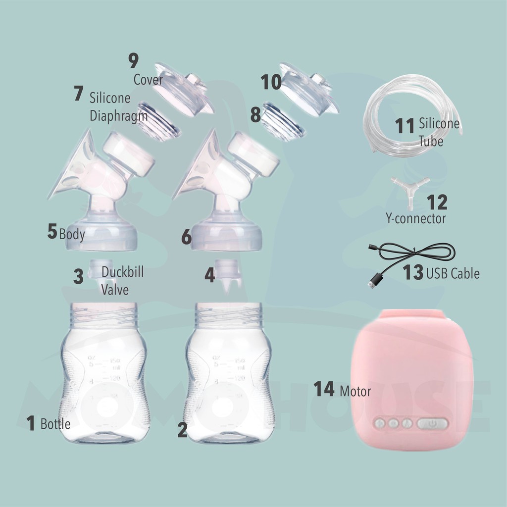 (Hot Item) Pam Susu Baby Botol Susu Bayi Elektrik Pam Pump Double ...