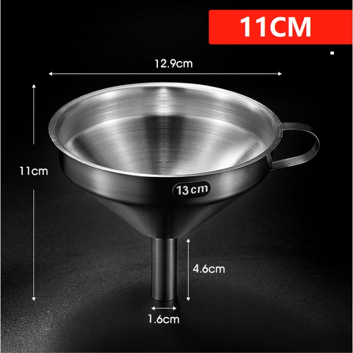 1pc Stainless Steel Funnel Kitchen Oil Liquid Funnel Metal Detachable Filter Wide Mouth Funnel ...