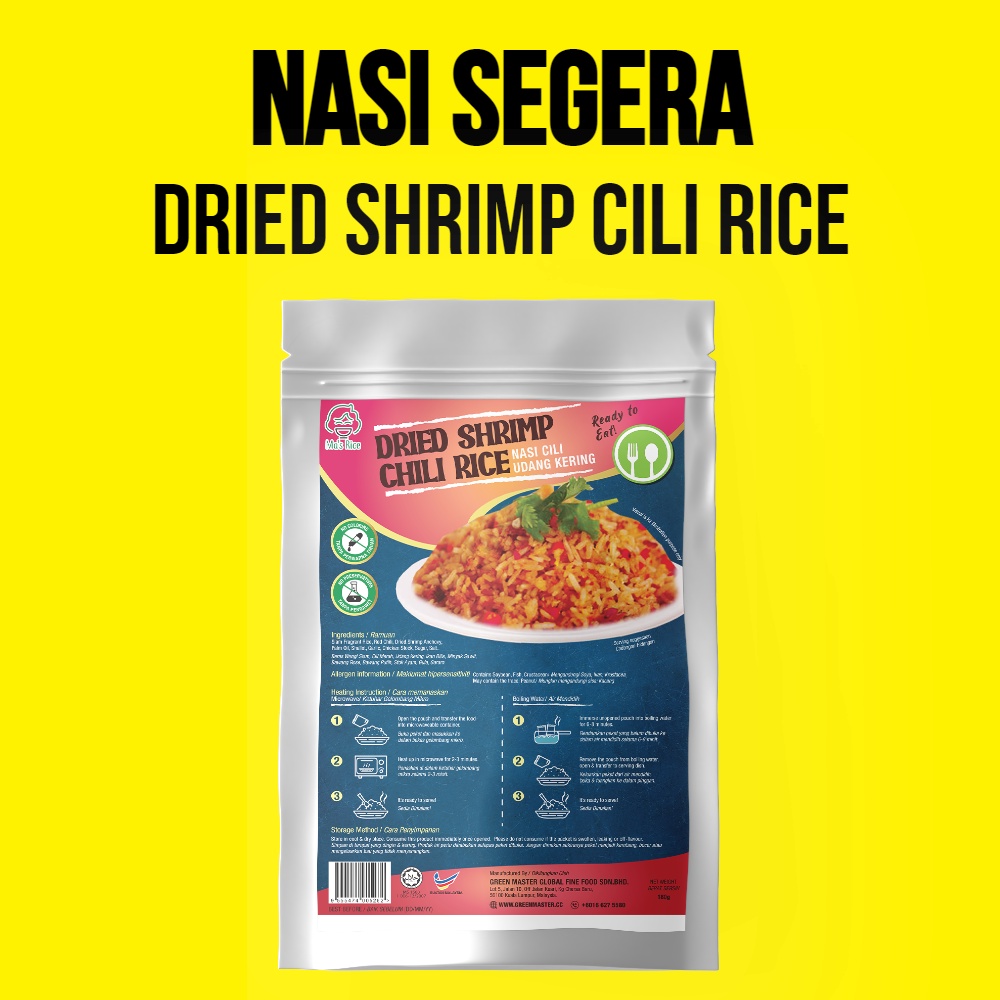 Ma's Rice Dried Shrimp Chili Rice 180g (Halal Ready to Eat Instant Rice ...