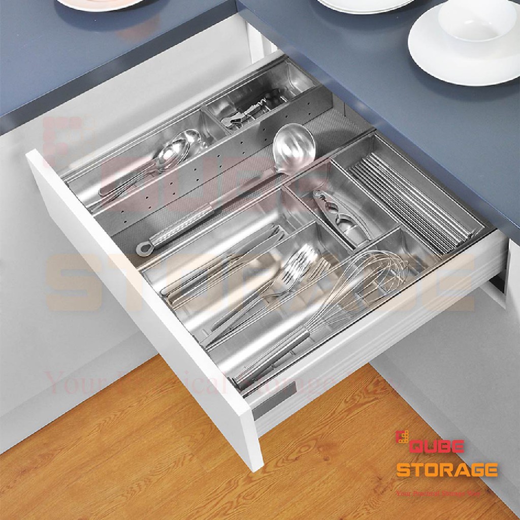 Stainless Steel Drawer Cutlery Spoon Tray Kitchen Cabinet Spoon Tray ...