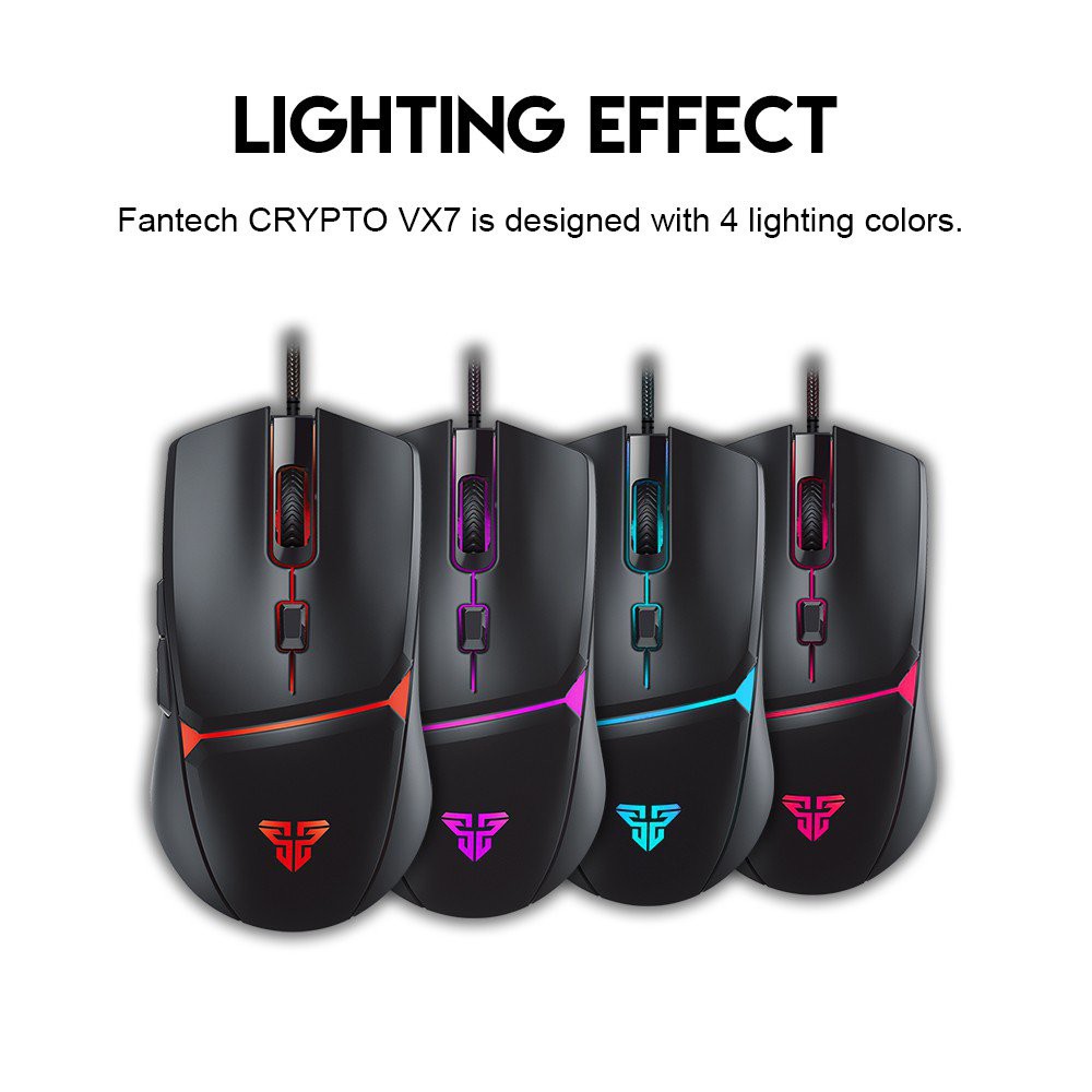 Fantech VX7 Crypto 6D Light weight Macro Programmable Gaming Mouse mZc9 ...