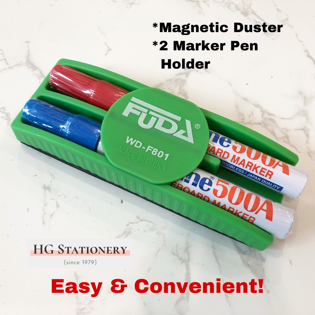 Fuda Magnetic Duster with 2 Marker Pen Holder for Whiteboard/Blackboard ...