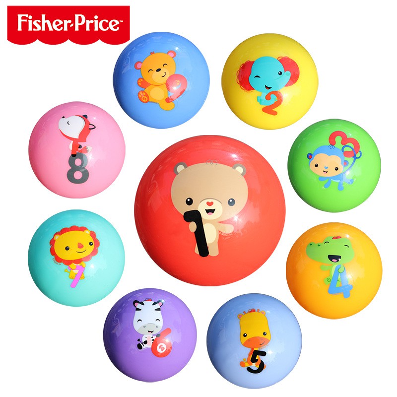 Fisher Price Number Ball Set [9 pcs] Digital Inflatable Pat Balls Early ...