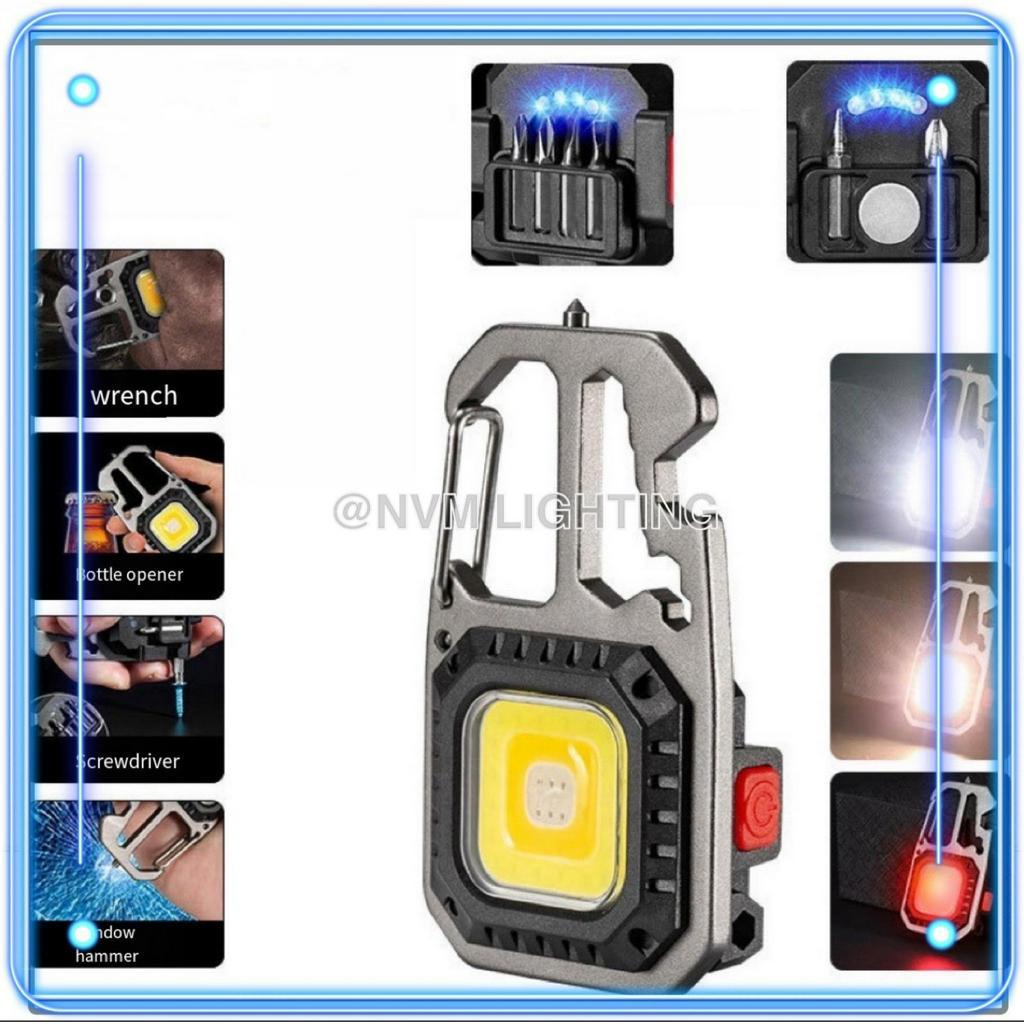 Multifunctional COB Keychain Light Portable Mini Light Strong Light LED ...