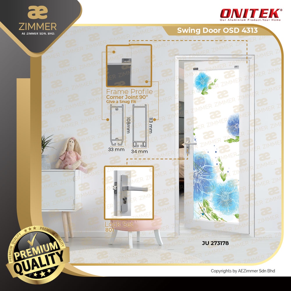 AE Zimmer Onitek Swing Door OSD 4313 | Shopee Malaysia