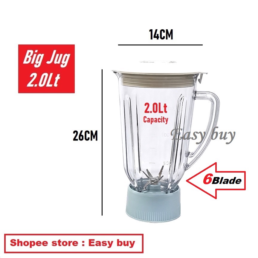 Blender Jug compatible for PENSONIC/Panasonic/National/SHARP/KHIND ...