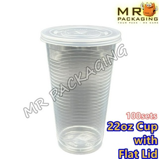EC 22oz PP Cup with " Flat Lid " [ 100sets± ] A22C - Disposable Plastic ...
