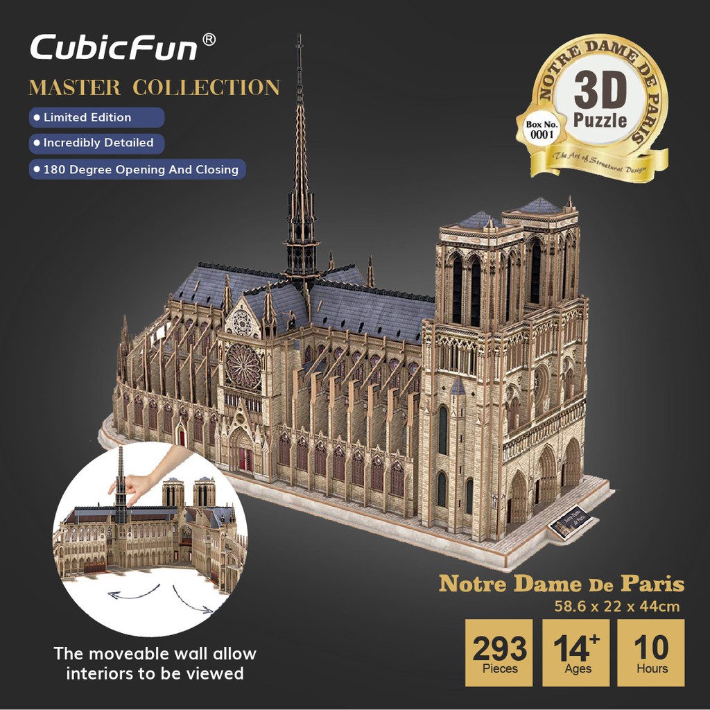 Cubicfun Notre Dame de Paris Master Collection MC260h - 3D Puzzle ...