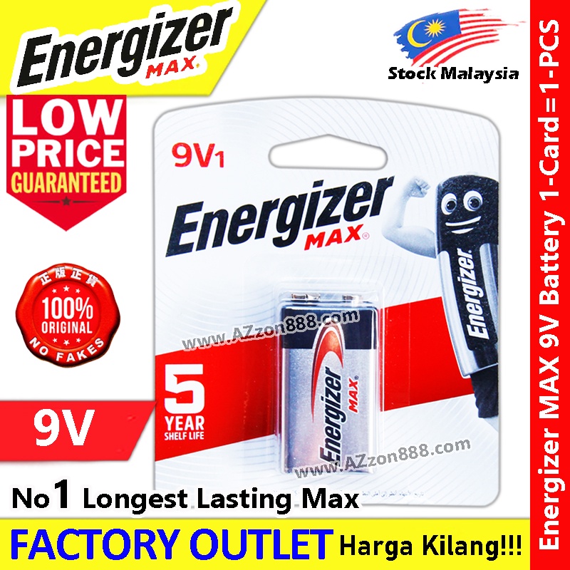 GENUINE Energizer Max 522 - 9V Battery | Shopee Malaysia