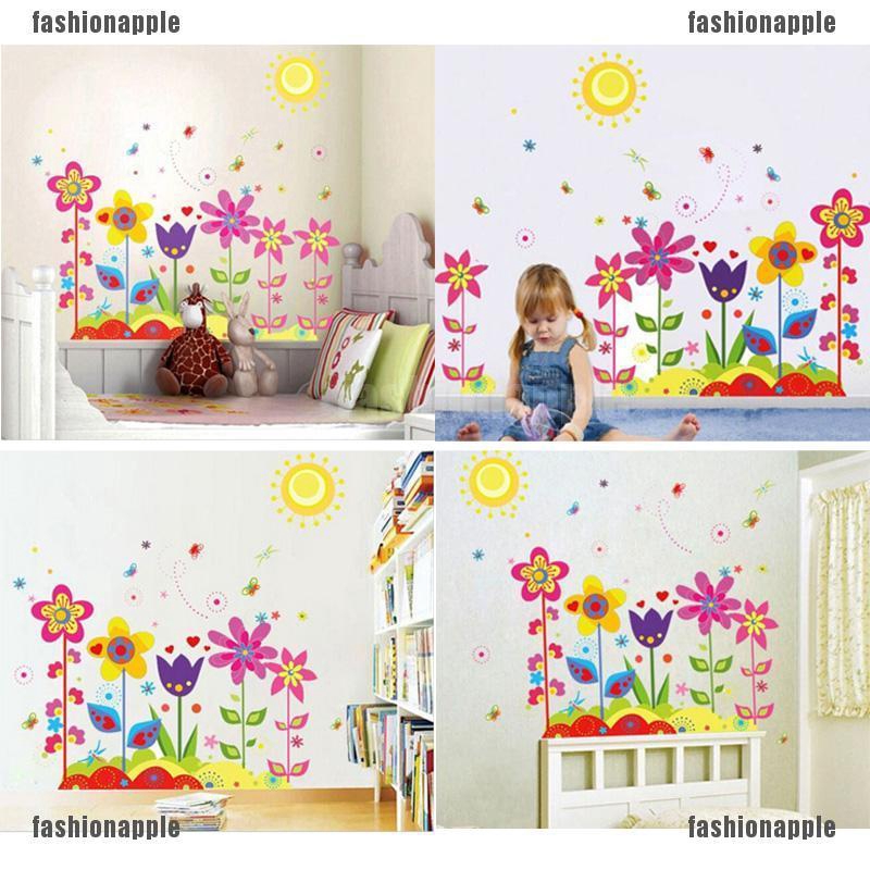 Beautiful Flower Wall Stickers for Kids Rooms PVC Home Sticker Nursery ...