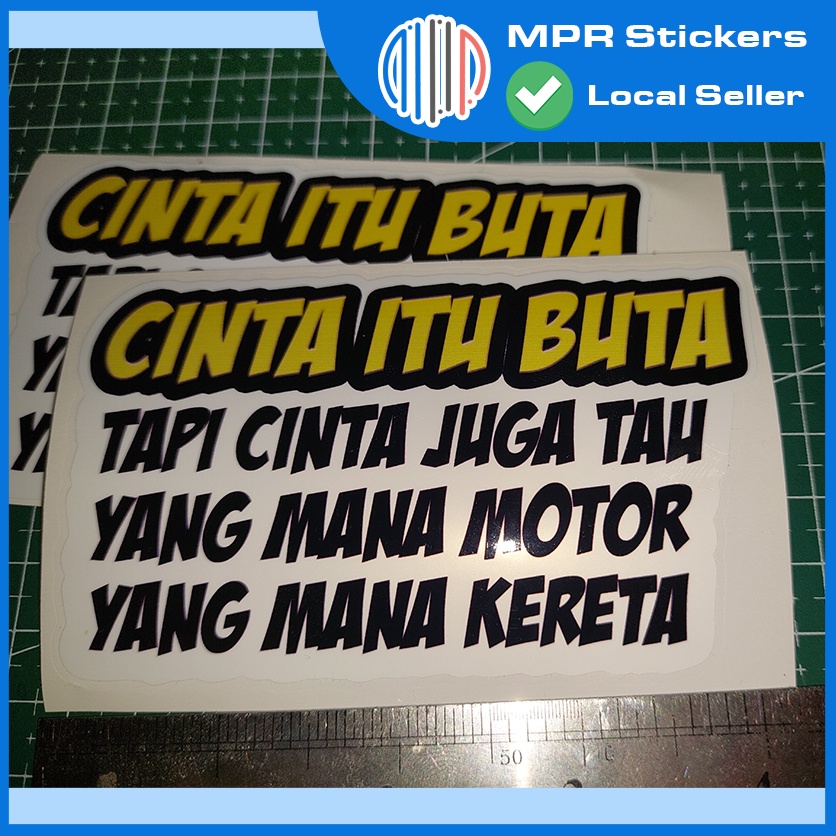 Sticker "Cinta Itu Buta" sticker motorsikal | Shopee Malaysia