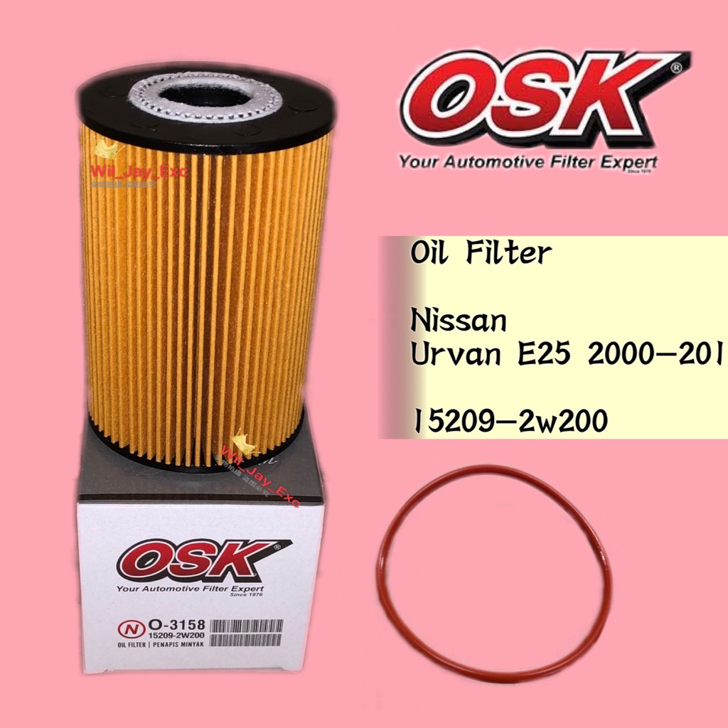 OSK O-3158 OIL FILTER NISSAN URVAN E25 2000-2012 15209-2W200 | Shopee ...
