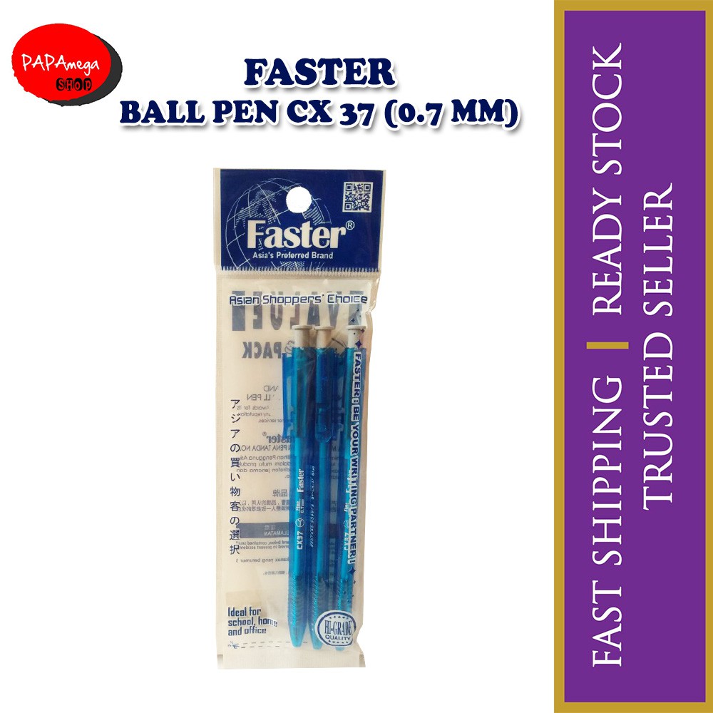FASTER BALL PEN CX37 (0.7MM/BLUE) | Shopee Malaysia