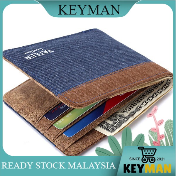 LOUVRE Yateer Men Canvas Wallet - 2 Color (Ready Stock) | Shopee Malaysia