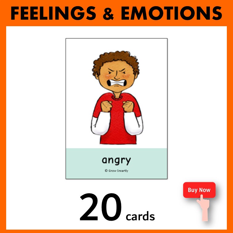 20 pcs Emotions & Feelings Flash Card for Kids English Flash Card ...